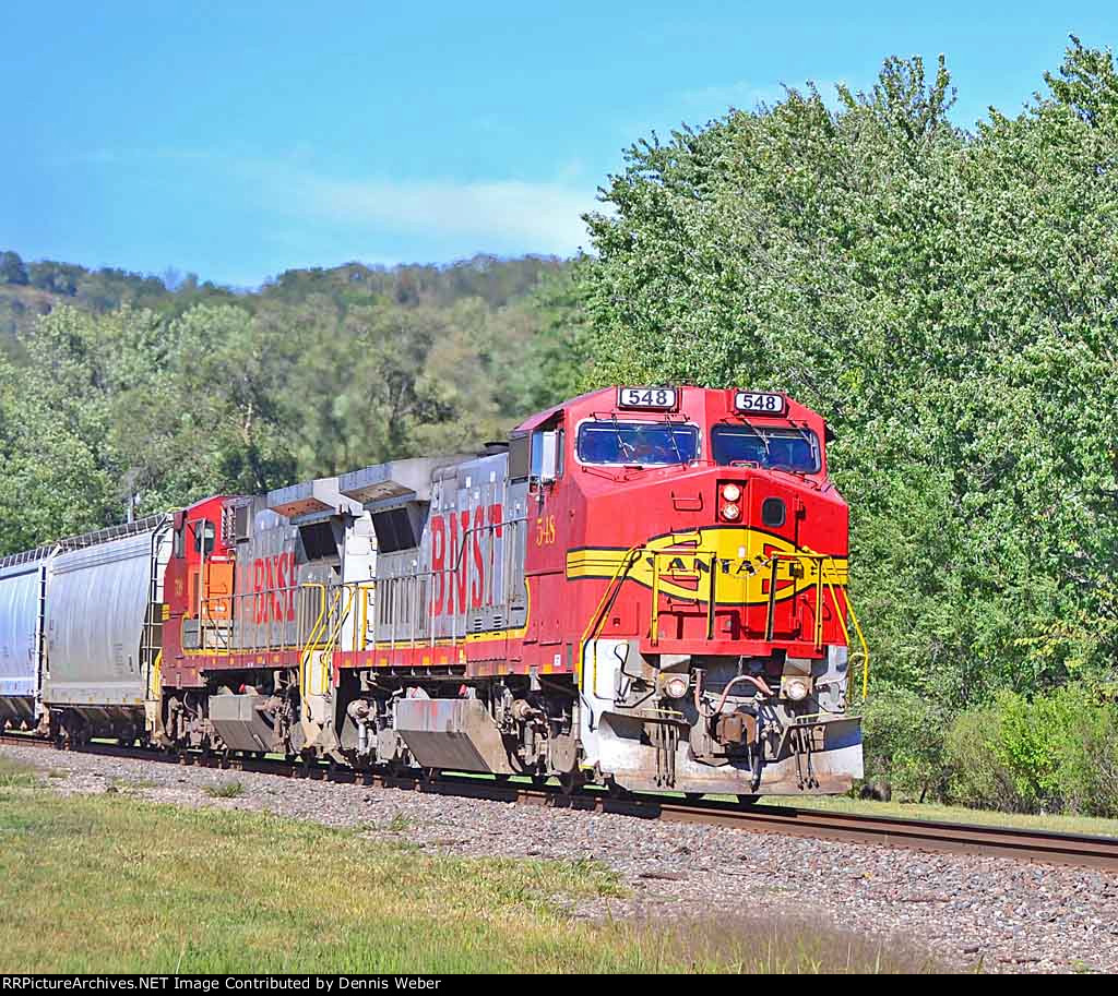 Red / Silver BNSF 548, BNSF's Aurora Sub.